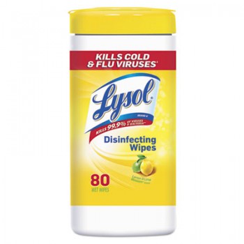 RAC 77182CT Lysol Disinfecting Wipes Lemon and Lime Blossom Scent 7 ...